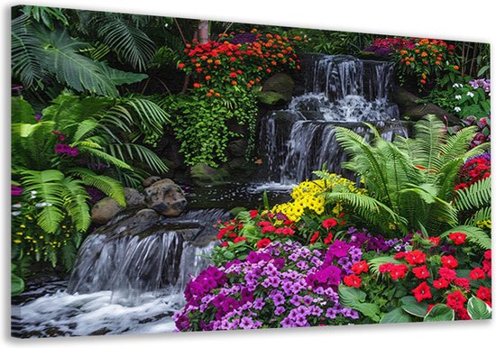 Waterfall schilderij - Landscape wanddecoratie - Schilderijen canvas ...