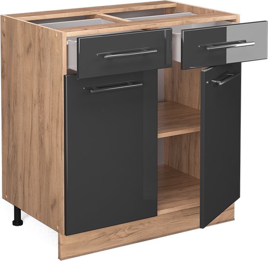 Vicco Fame-Line Keukenonderkast – 80 cm met lade, zonder werkblad ...