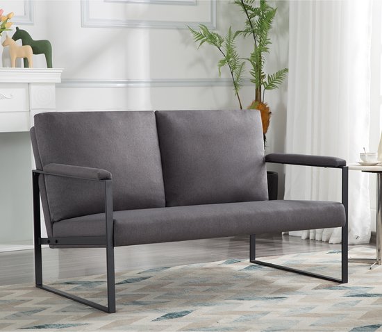 Sweiko Sofa, Bank voor twee, Fauteuil met ijzeren frame, met ...