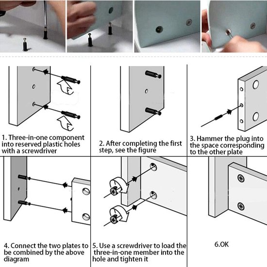 Rastex 15 excentrische meubelverbinders, meubelverbinders, gegoten zink ...