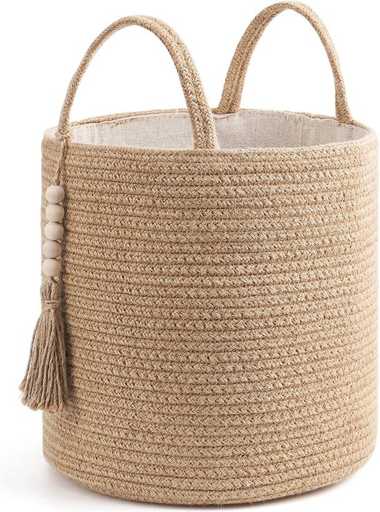 Geweven opbergmand natuurlijke touwmand - opbergmand voor dekens ...