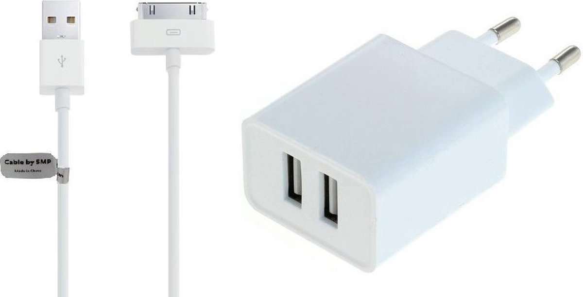 bol.com | 2,4A oplader en oplaadkabel. 1 m Oplaadsnoer met adapter ...