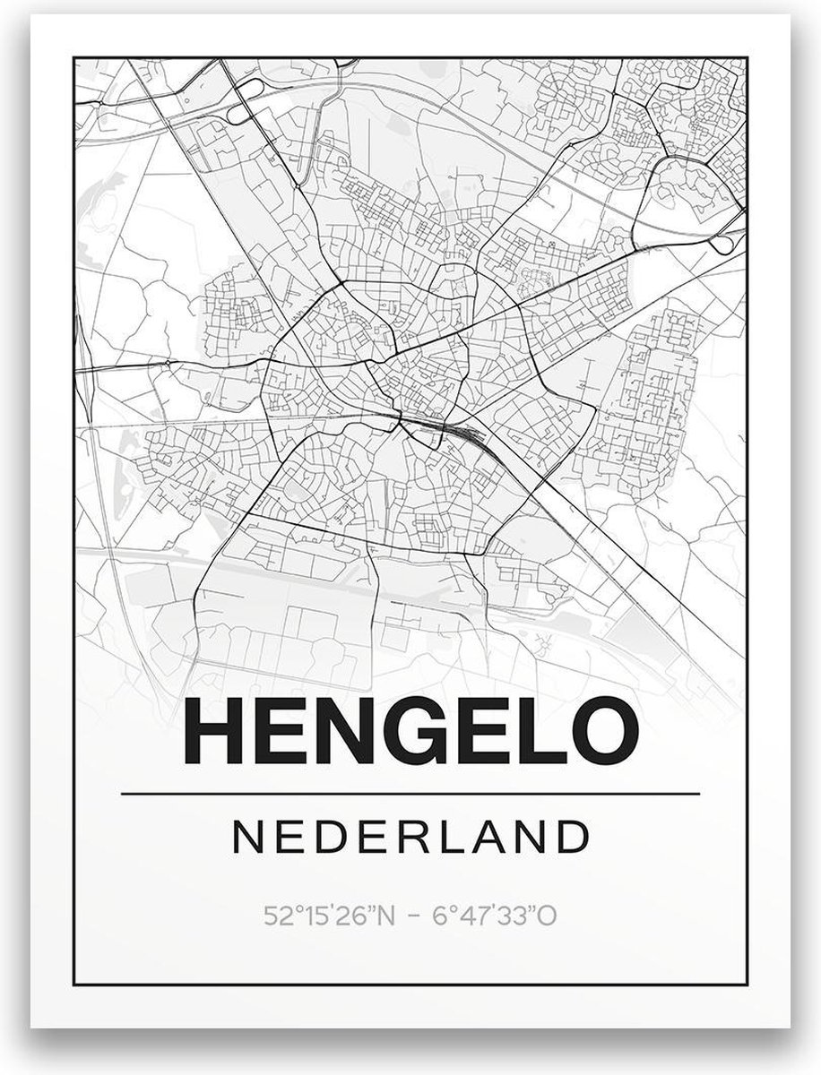 Poster/plattegrond HENGELO - 30x40cm | bol.com