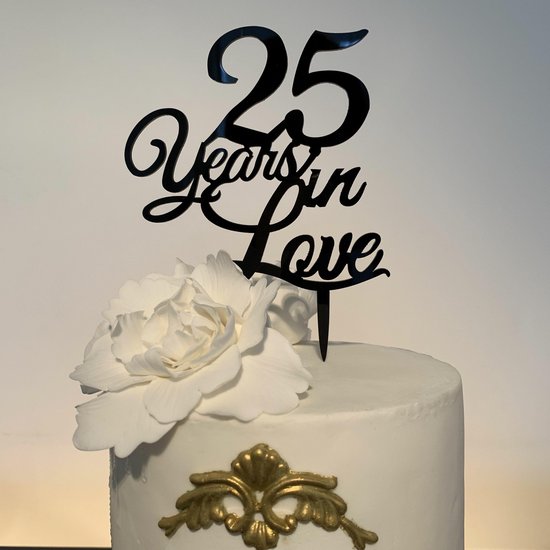 Anniversary topper - 25 years in love - Taarttopper | bol