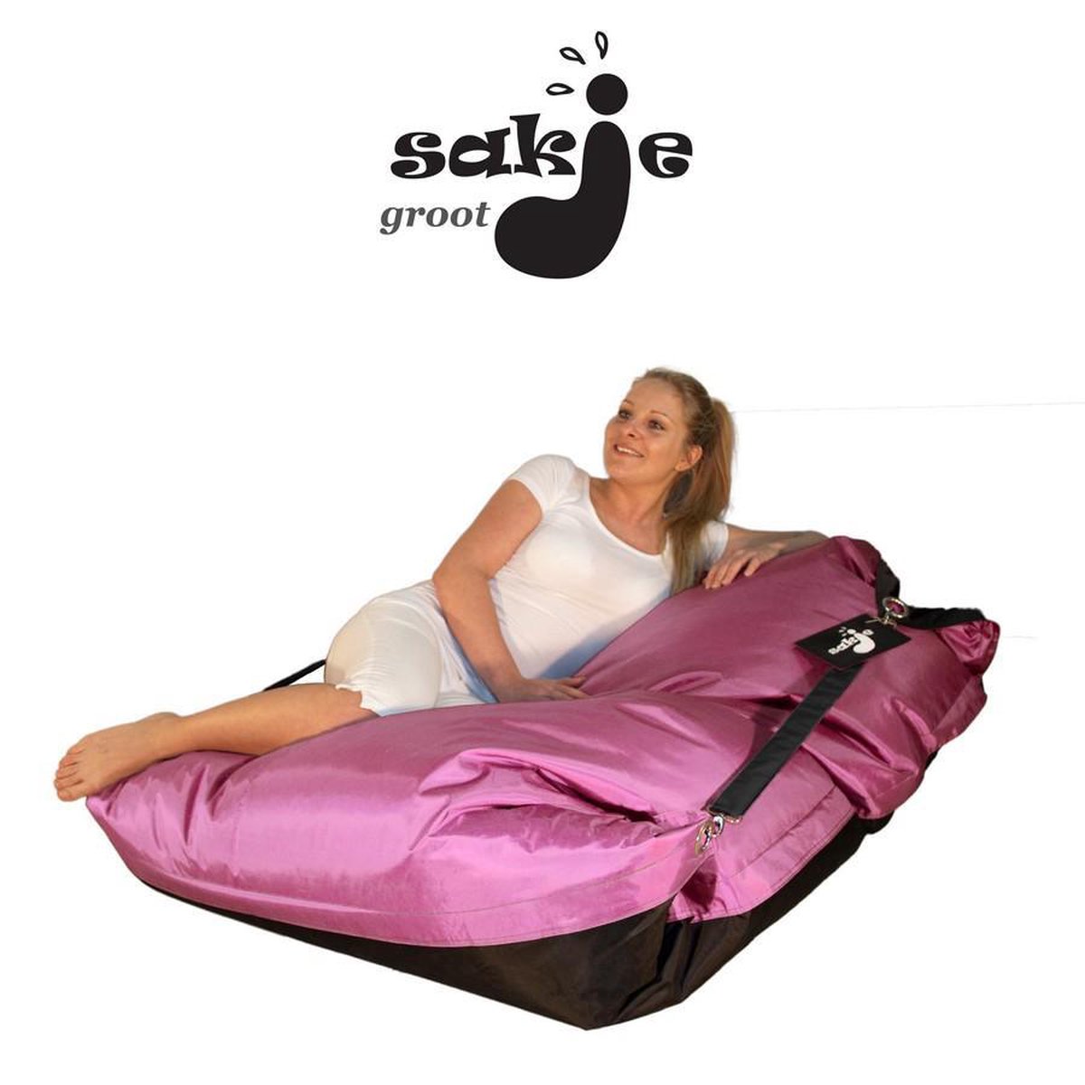 Sakje Zitzak- Grote zitzak - Roze - 170x130cm - Voor binnen en buiten | bol