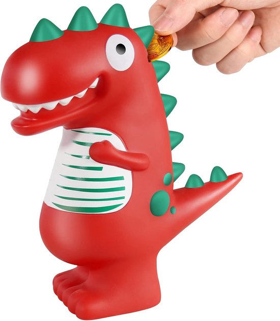 Dinosaurus Spaarpot Rood - Leuk en Duurzaam Spaarvarken voor Kinderen ...