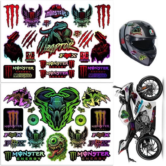 2-delige Reflecterende Klauw Stickers voor Motor, Auto en Helm Stickers ...