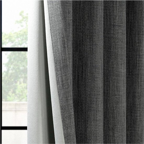 Extra breed verduisterend gordijn - donker grind - 1 paneel - 100 x 84 ...
