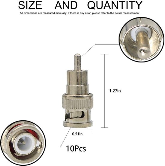 RCA naar BNC Connector Set - 30 stuks, Audio Plug Adapter Kit met... | bol
