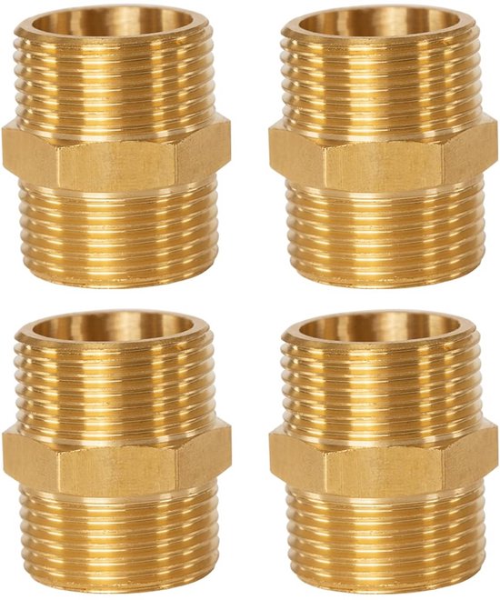Messing Pijpfittingen Zeshoekige Nippel 4 Stuks BSP Draad G3/4 x G3/4 ...