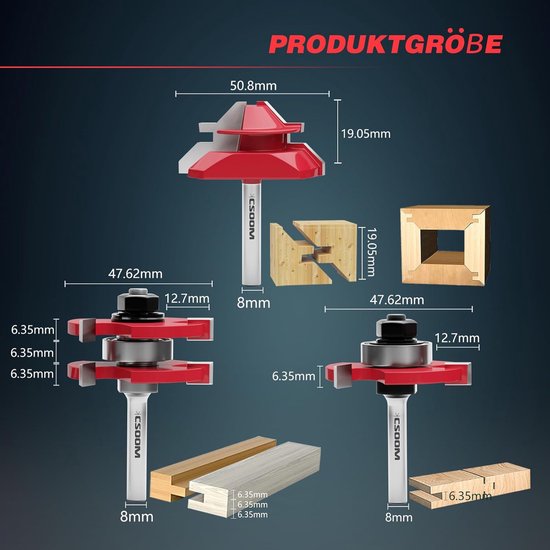 Verstekfrees Set - Schijfgroeffrees Bits - Houtbewerking Groeven - 3 ...