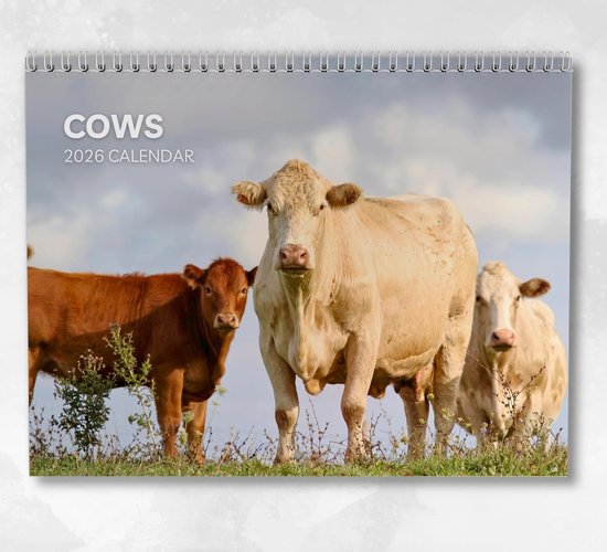 Koeienkalender 2026 - Maandkalender Notities - Thuis Organiseren - A4 ...