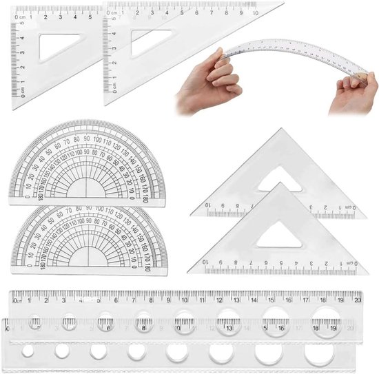 Geodriehoek set - Tekengereedschap - Nauwkeurig Tekenen - Robuuste ...