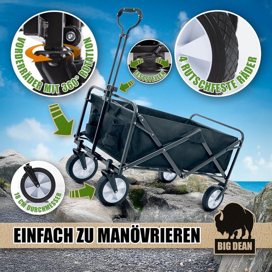 Bolderkar opvouwbaar - Stevig opvouwbaar frame - Strandwagen ...