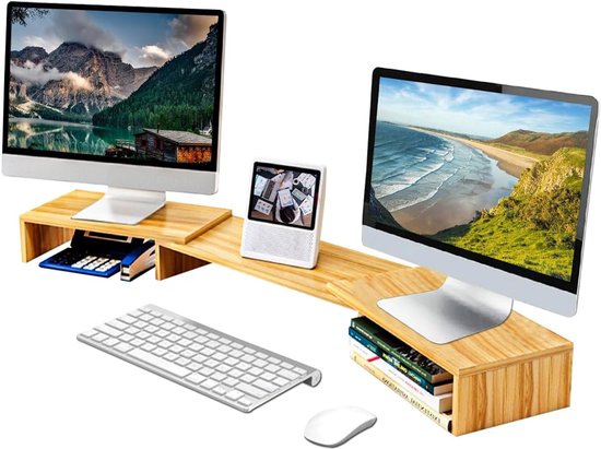 Monitor Verhoger - Bureau Organizer - Ergonomisch Werken - Dubbele Lade ...