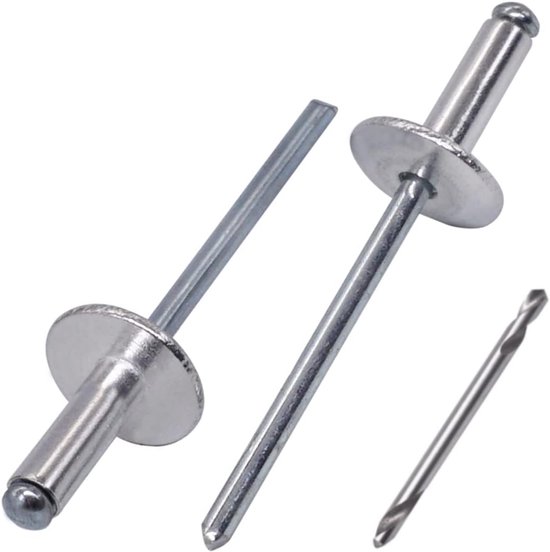 Grote Flens Popnagels Aluminium 4 x 12mm Set met Boor | bol