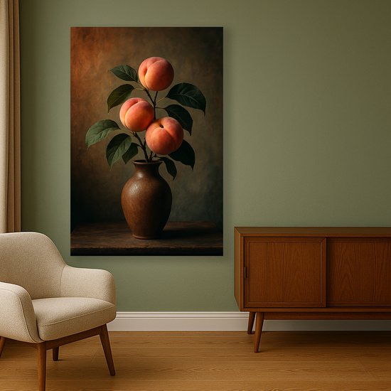 Perziken stilleven - Modern - Klassiek - Poster - 100x150 cm | bol
