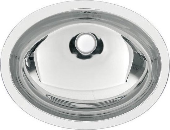 Chroomnikkelstaal ronde waskom ovaal in RVS hoogglan/satin voor inbouw ...