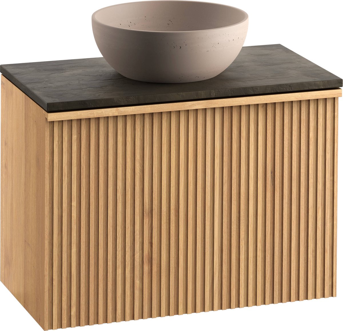 Ben Linea badmeubel met beige betonnen waskom 80cm eiken naturel/groen ...