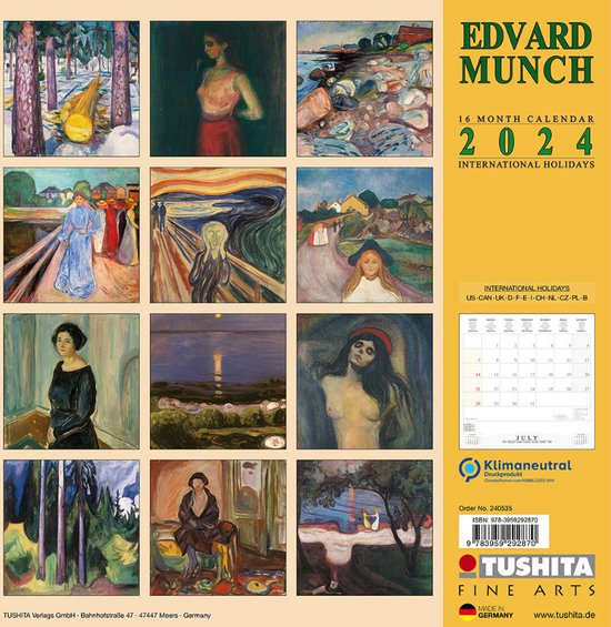 Edvard Munch Kalender 2024 | bol.com