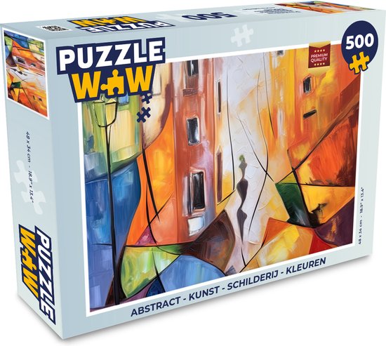 Puzzel Abstract - Kunst - Schilderij - Kleuren - Legpuzzel - Puzzel 500 ...
