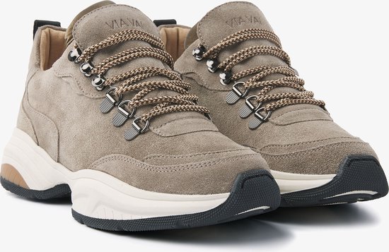 VIA VAI Pepper Clay Sneakers - Suede - Grijs - Maat 36 | bol.com