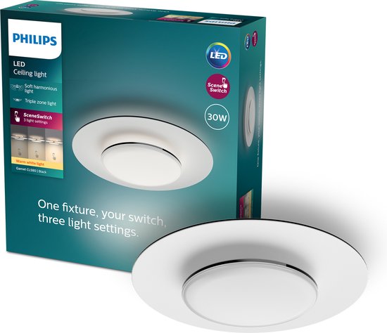 Philips Garnet ceiling lamp - Wit - 27K - 30W | bol