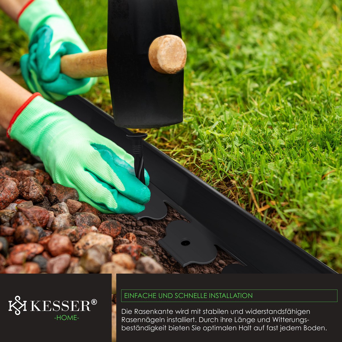 KESSER® Rollborder Flexibele Gazonrand kunststof Borderrand met ...