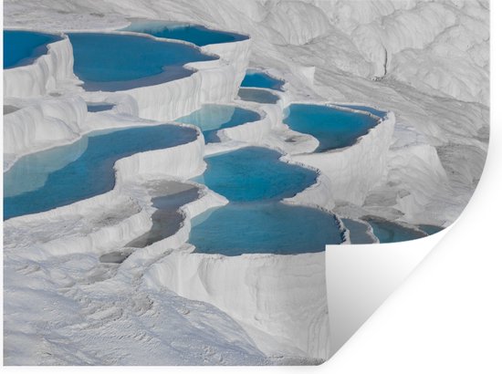 Muurstickers - Sticker Folie - Blauw water in het kalk van Pamukkale in ...