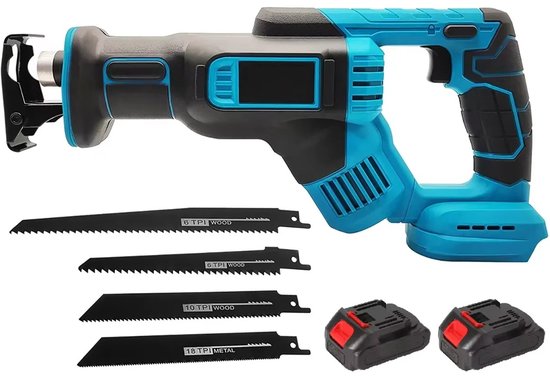 HHHK - 18V Reciprozaag - Inclusief 2 accus - 4 Zaagbladen - Zaagmachine ...