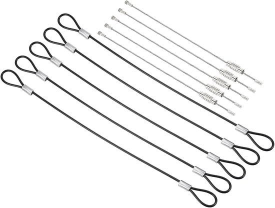 0.6ft Safety Cable Lock - 5 Pack Stainless Steel 2mm Dia Security Wire ...