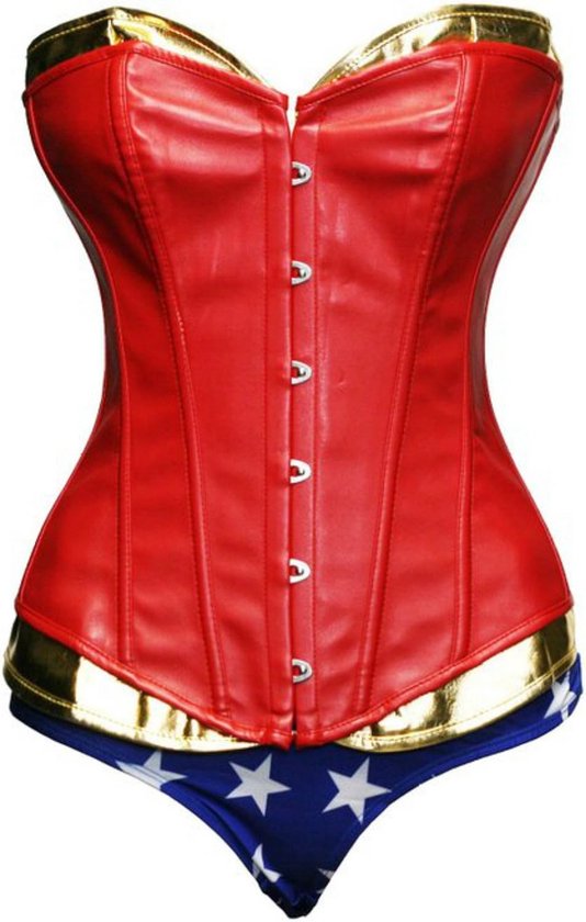 Rood Wonderwoman Superhero Corset Kostuum voor Feest en Thema Avonden | bol