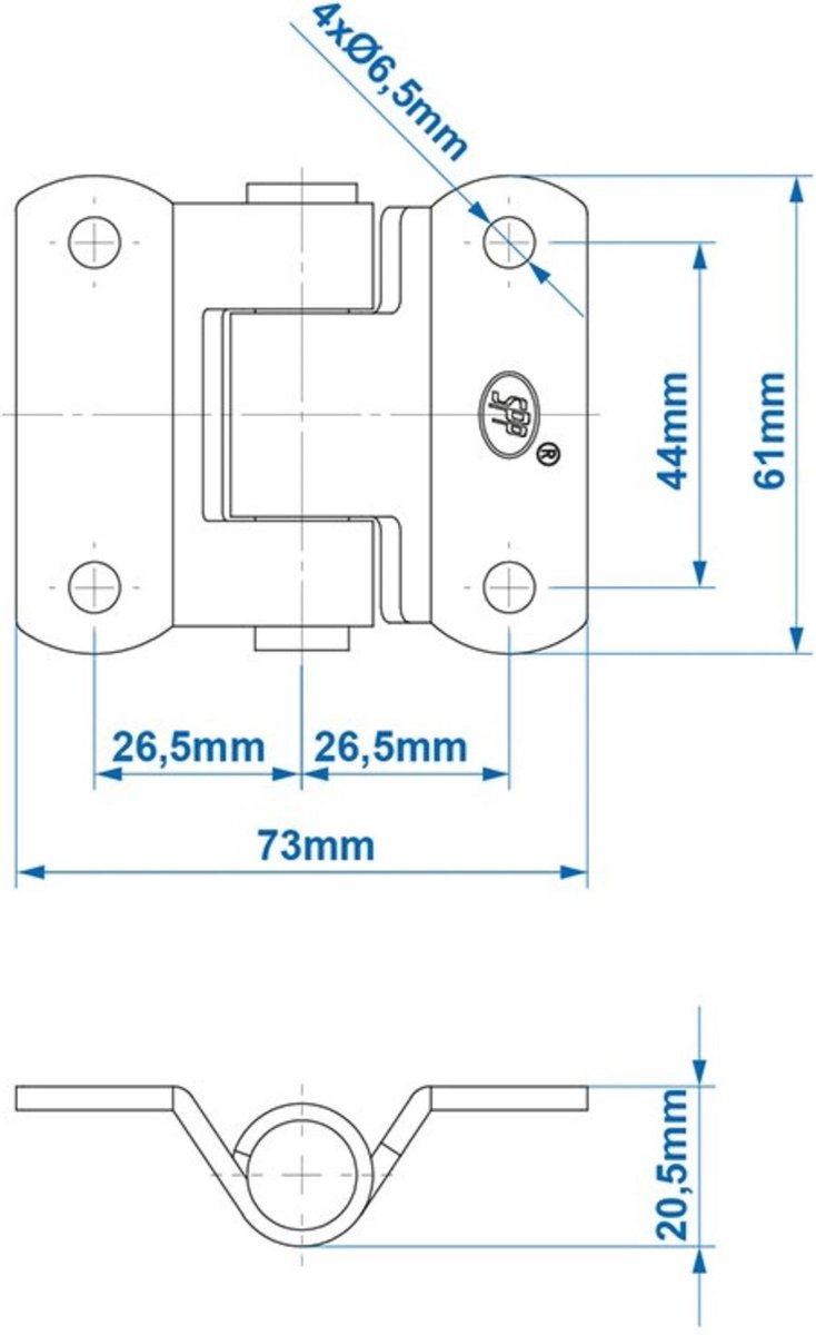 Pro Plus Scharnier - 73 x 61 mm - SPP ZW - 02.40 | bol