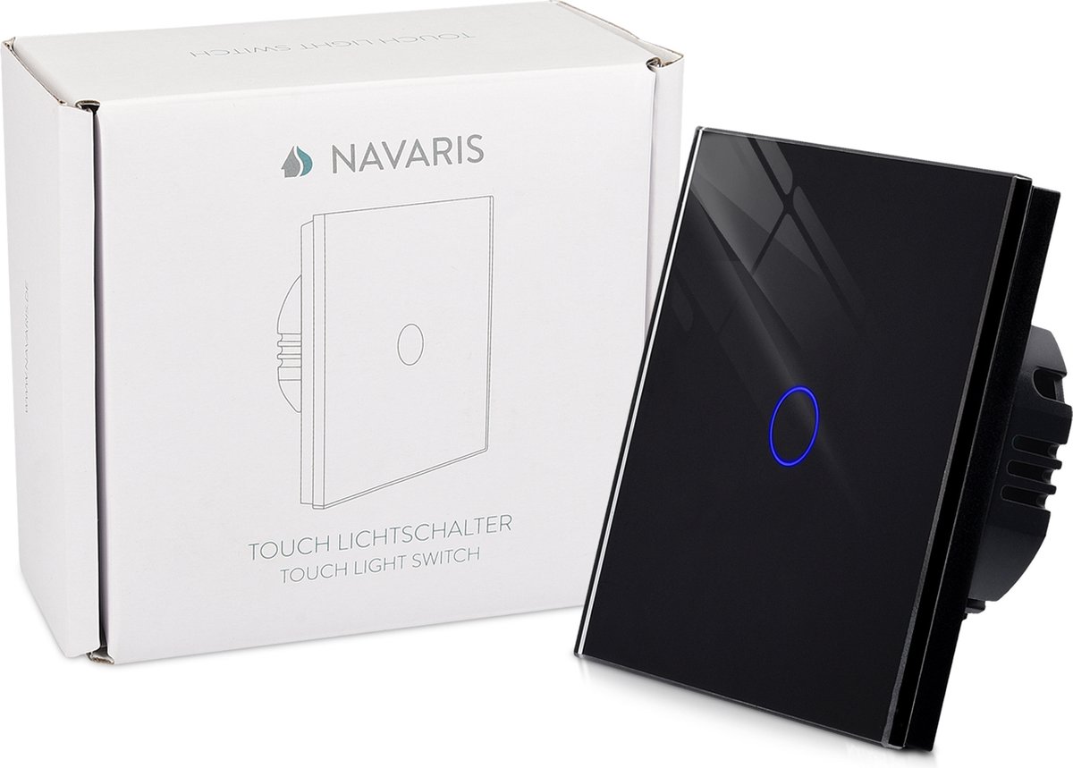 Navaris touch lichtschakelaar voor wand - Lichtknop met haptic touch ...