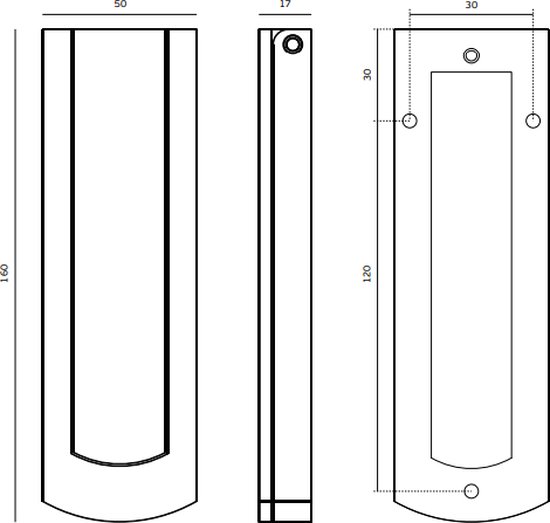 Deurklopper Rechthoekig 150x50x17 RVS | bol