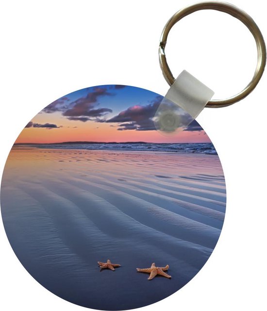 Sleutelhanger - Zeester - Zon - Strand - Plastic - Rond ...