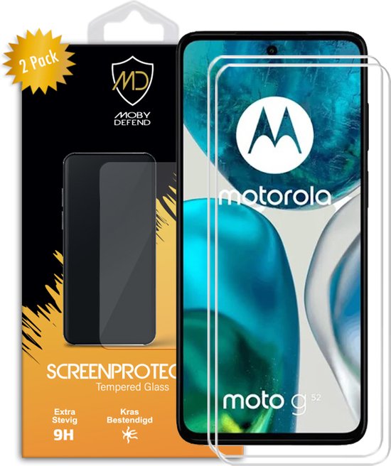 2-Pack Motorola Moto G52 Screenprotectors - MobyDefend Case-Friendly ...