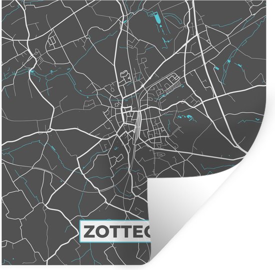 Muurstickers - België – Zottegem – Stadskaart – Kaart – Blauw ...