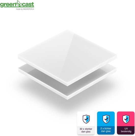 Plexiglas plaat 3 mm dik - 80 x 80 cm - Wit | bol