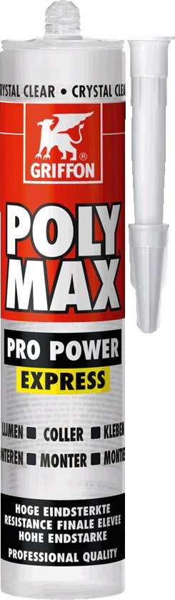 Griffon Poly Max Pro Power Express Montagelijm - Crystal Clear - 300gr ...