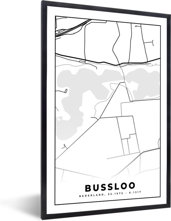 Fotolijst incl. Poster - Kaart - Plattegrond - Stadskaart - Bussloo ...
