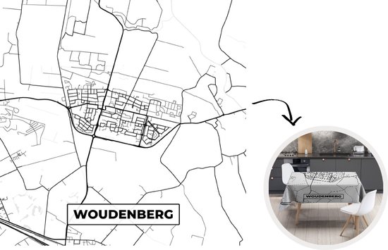 Tafelkleed - Tafellaken - 100x100 cm - Plattegrond - Woudenberg - Kaart ...