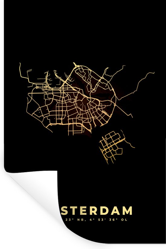 Stickers muraux - Amsterdam - Carte - Plan de la ville - Carte - 20x30 ...