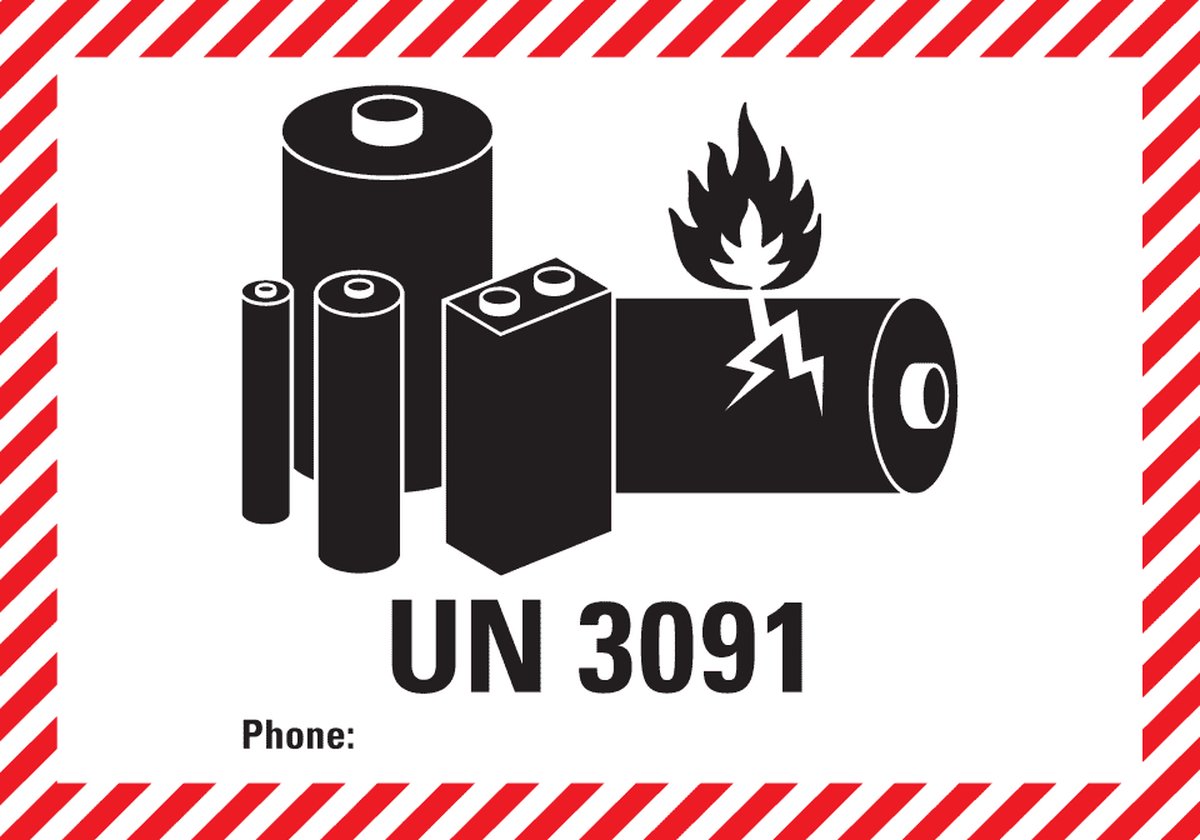 UN3091 label permanent papier, 1000 op rol 100 x 70 mm - 1000 per rol ...