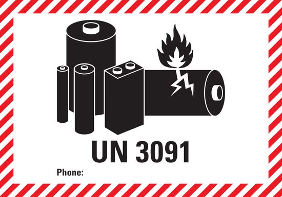UN3091 label permanent papier, 1000 op rol 100 x 70 mm - 1000 per rol ...