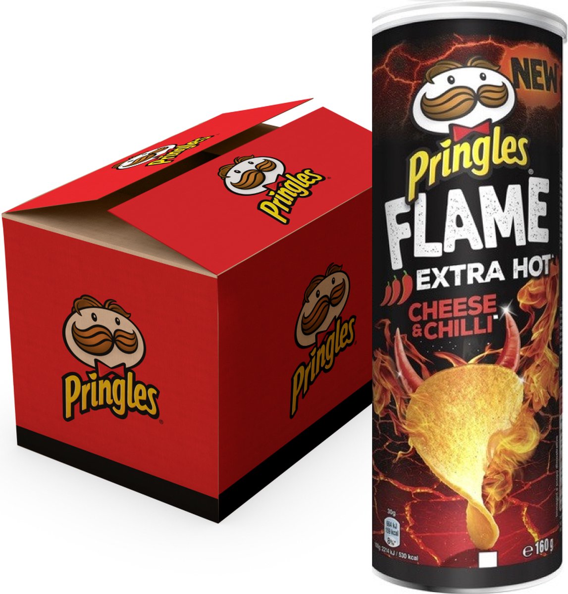 Pringles Flame Extra Hot Cheese and Chili Flavour 160gr - tray 9 stuks ...