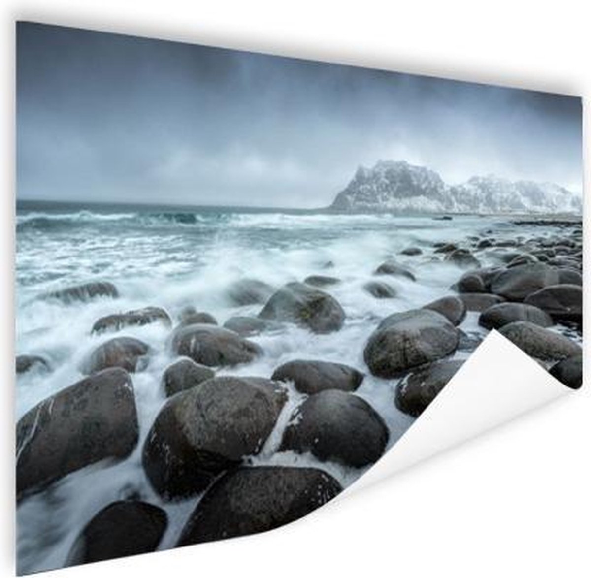 Noorse zee Poster 90x60 cm - Foto print op Poster (wanddecoratie woonkamer /... | bol.com