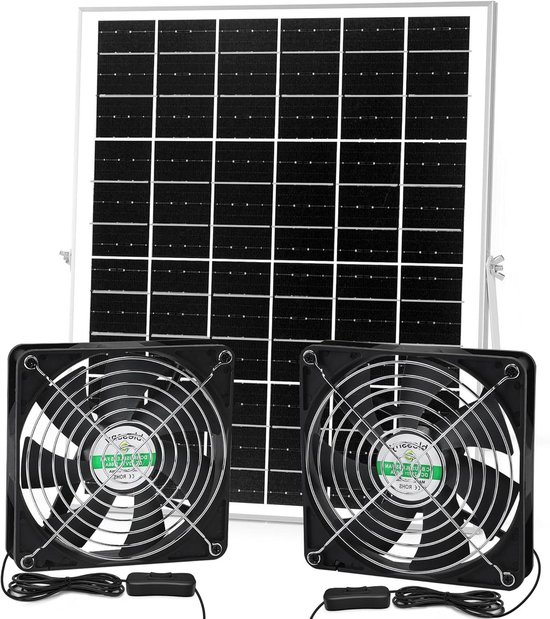 Solar Ventilator Set - Zonnepaneel Ventilator - Ventilatie Buiten ...