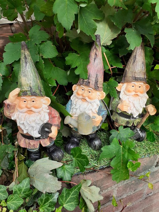 Kabouter beelden set van 3 kabouters van SID 24x11x9 | bol