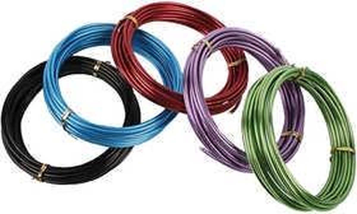 bol.com | Alu draad. diverse kleuren. dikte 3 mm. 5x5 m/ 1 doos